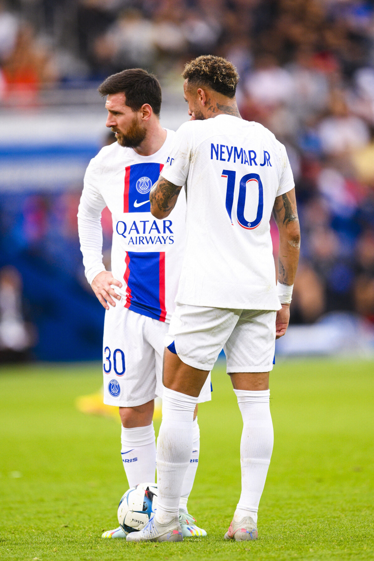 Photo : Lionel Messi (PSG) / Neymar Jr (PSG) - Match de Ligue 1 Uber Eats "PSG -Troyes" (4-3) au ...
