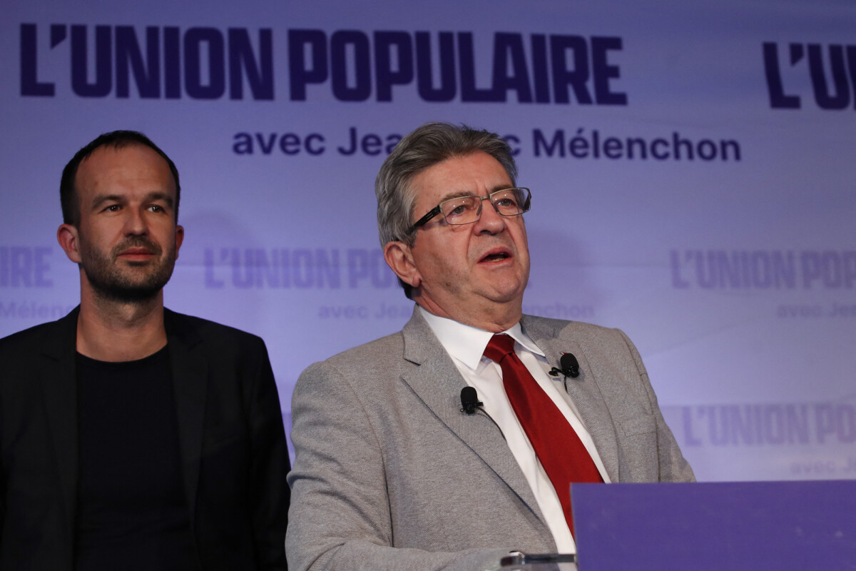 Photo : Jean-Luc Mélenchon (22,2%) et Manuel Bompard au soir du premier ...