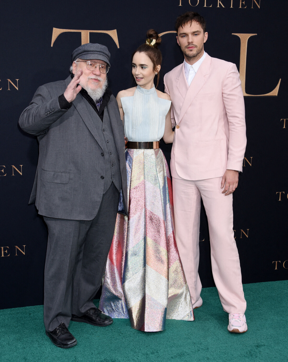 Photo : George R.R. Martin, Lily Collins and Nicholas Hoult at the ...