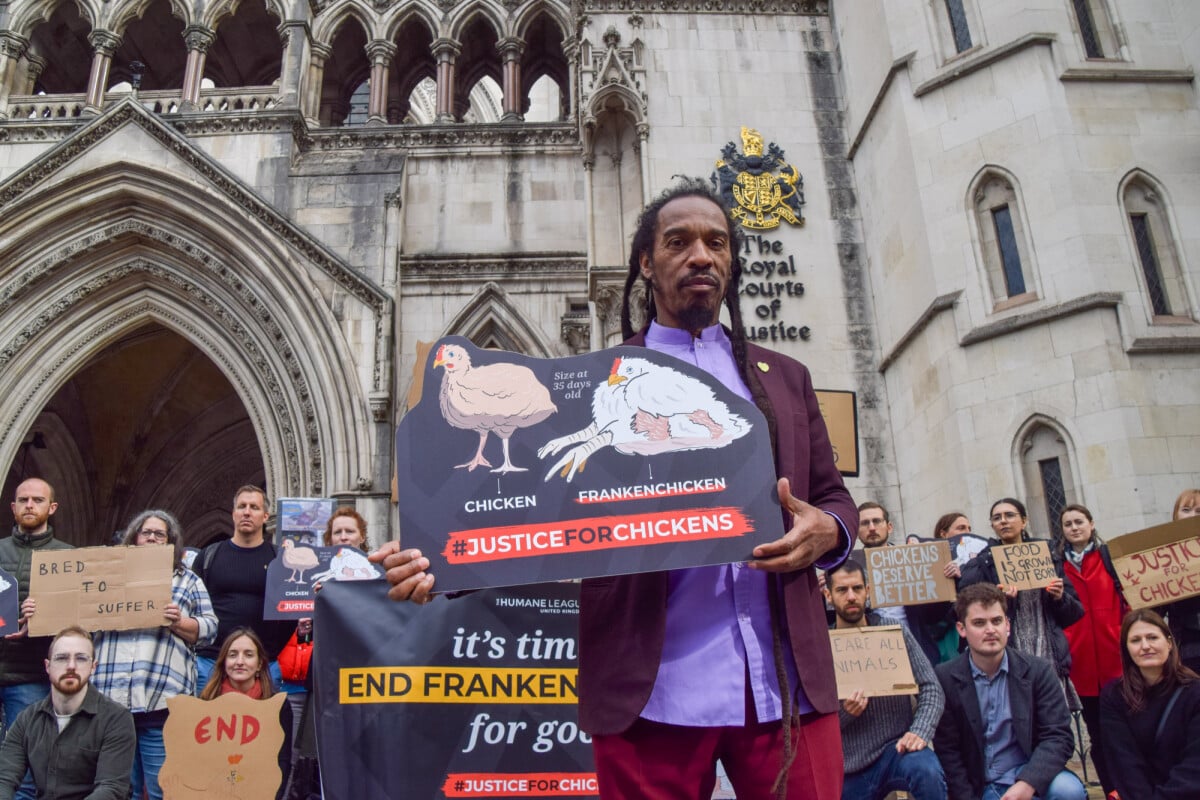 Photo : Writer and poet BENJAMIN ZEPHANIAH joins the protesters outside ...