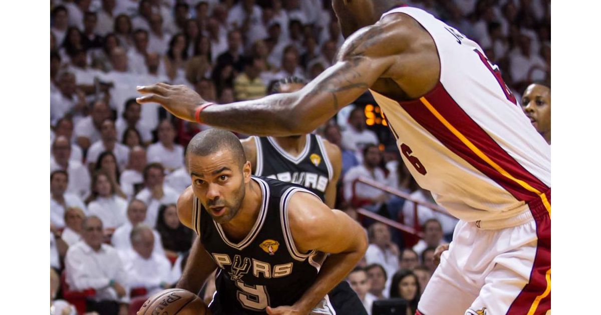 Tony Parker face à Lebron James en finale de la NBA, jeudi 6 juin 2013 ...