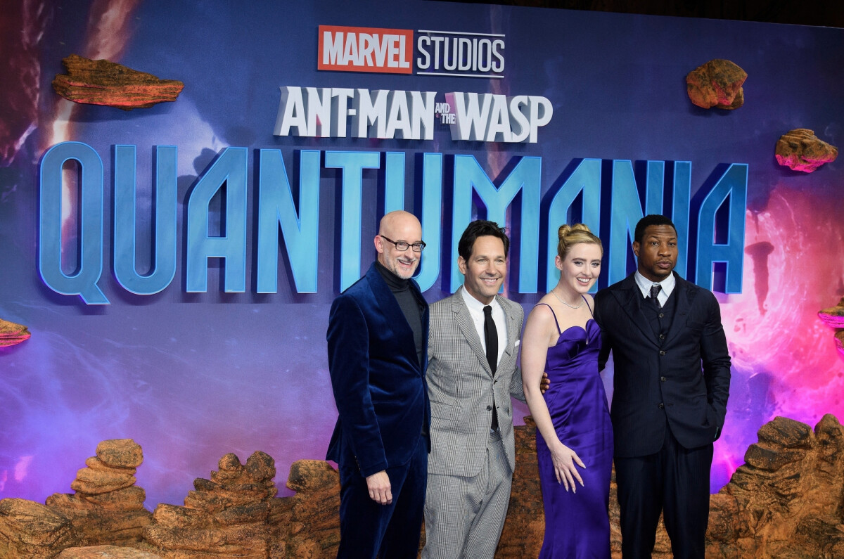 Photo : Peyton Reed, Paul Rudd, Kathryn Newton, Jonathan Majors, - Photocall à la première du ...