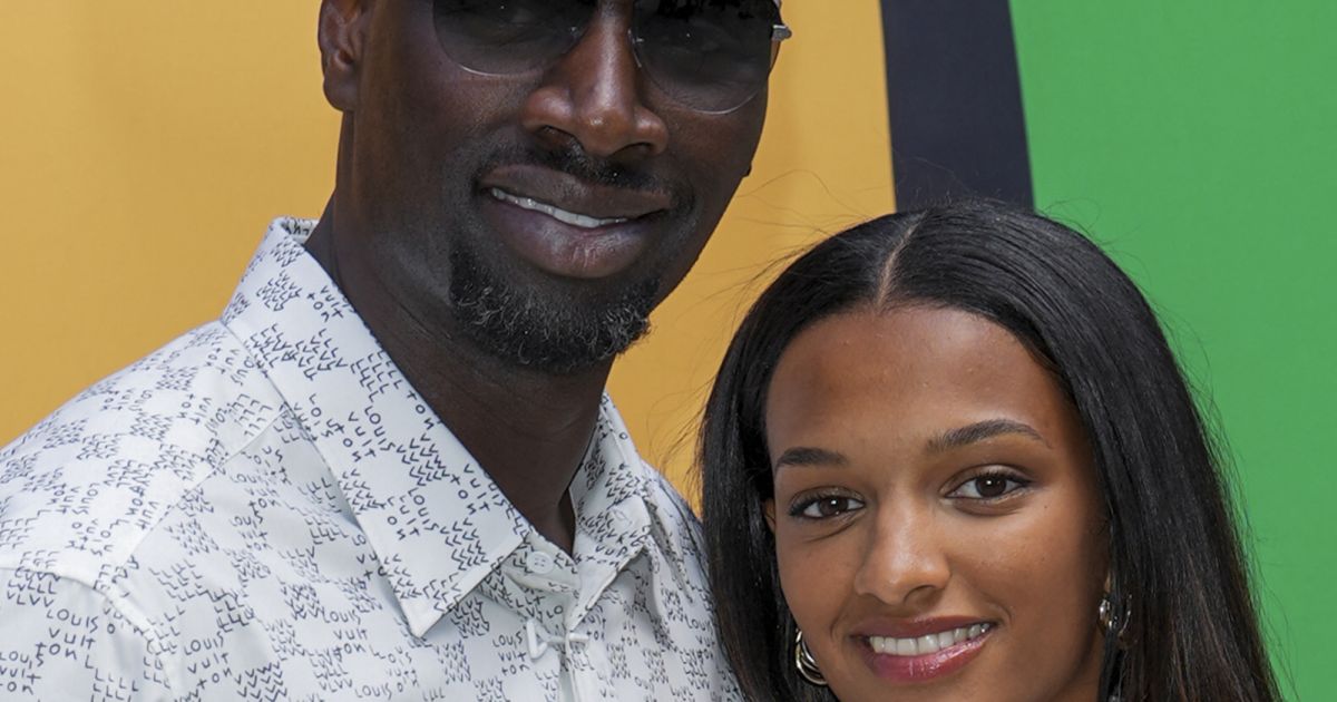Omar Sy et sa fille Selly lors du défilé de mode Homme printemps-été ...