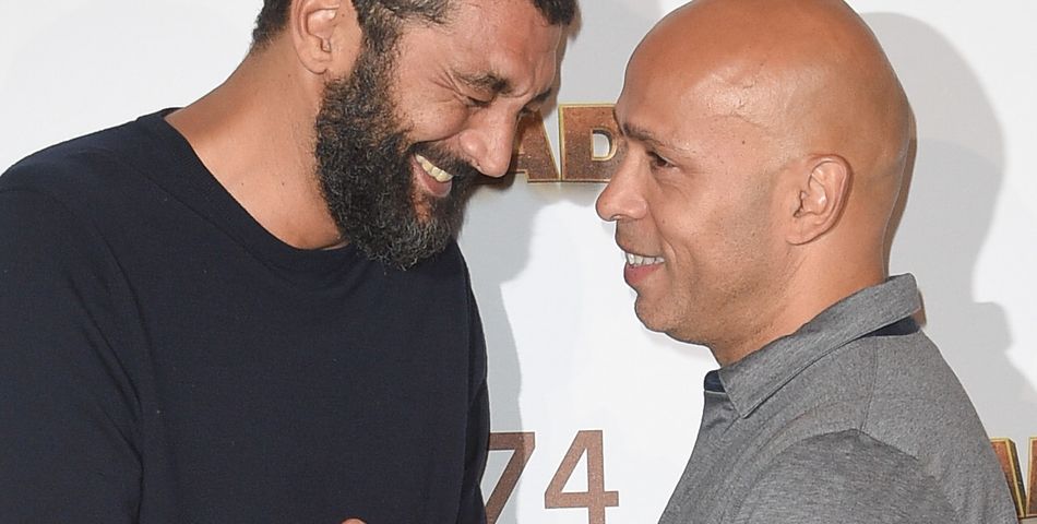 Ramzy Bedia et Eric Judor lors de l'avant-première du film Alad'2 au ...