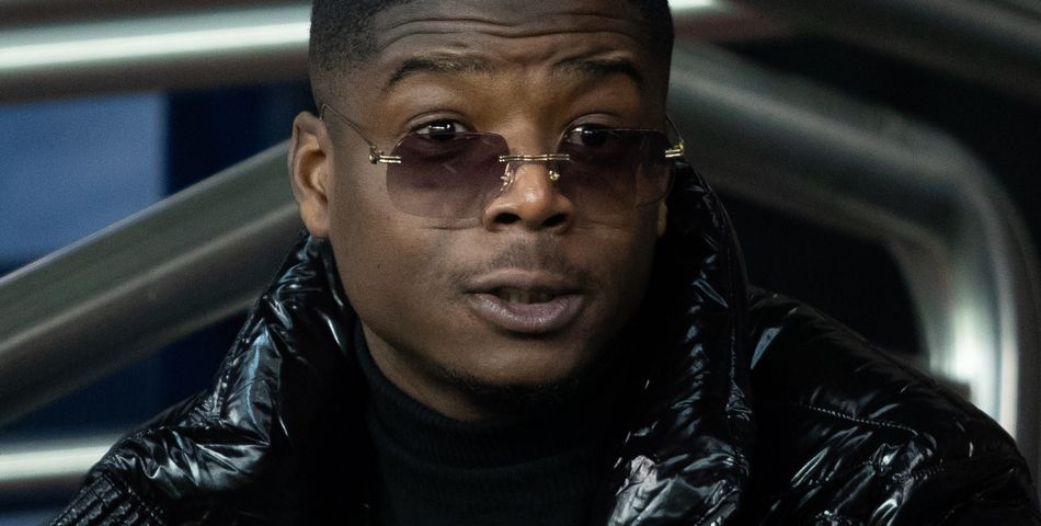 Le rappeur Ninho dans les tribunes lors du match de Ligue 1 opposant le ...