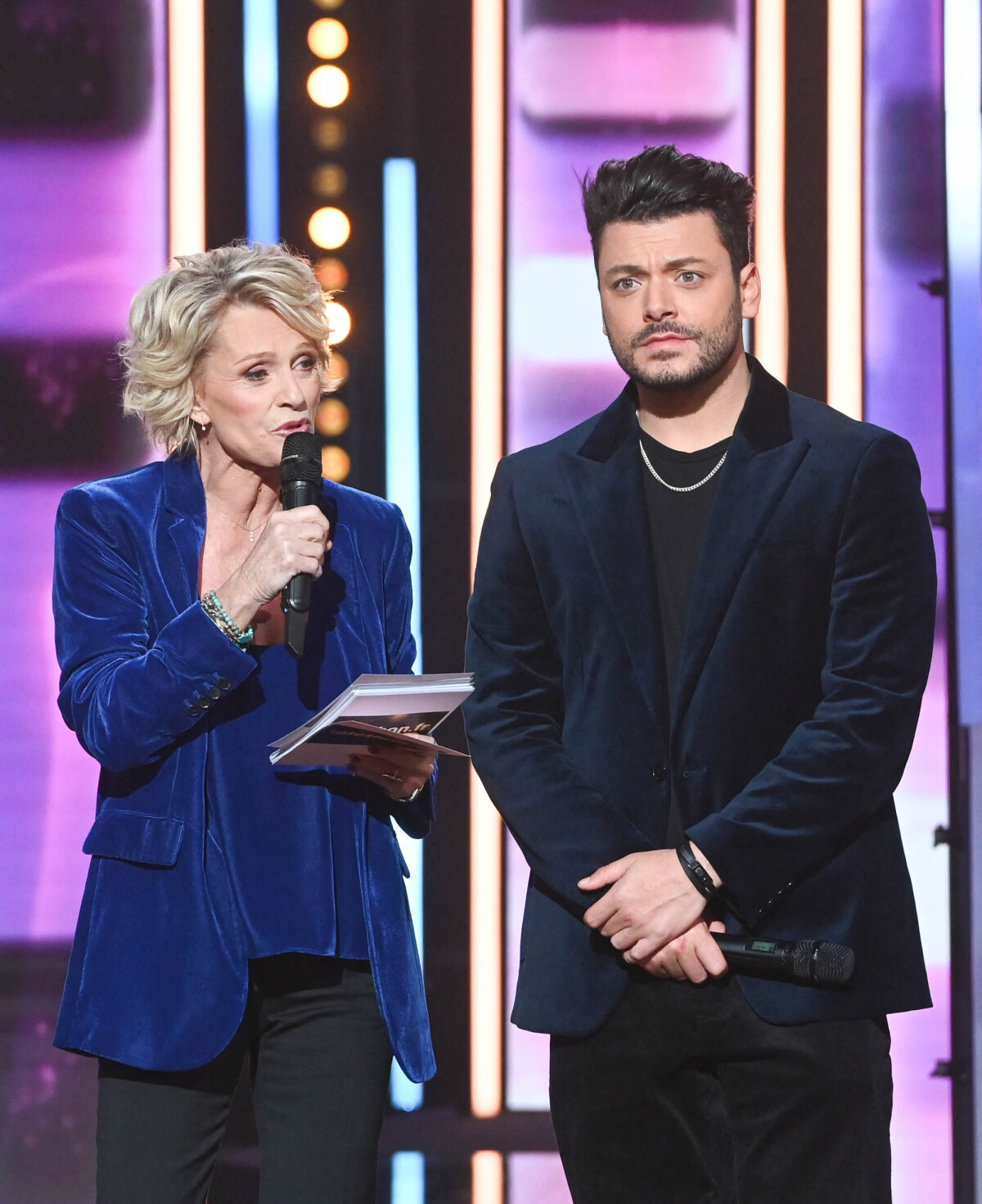 Photo : Sophie Davant et Kev Adams - 36ème Edition du Téléthon à Paris. Le 2 décembre 2022 ...