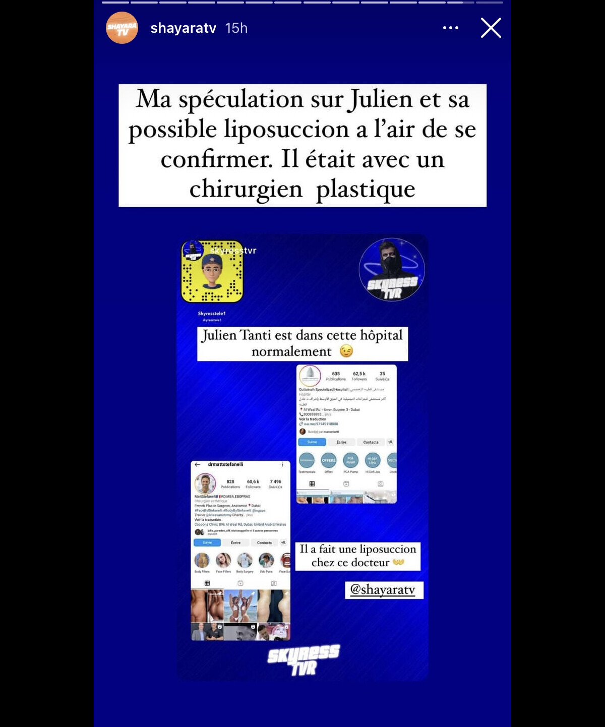 Photo : La story de Skyress TV confirme la supposition de Shayara TV ...