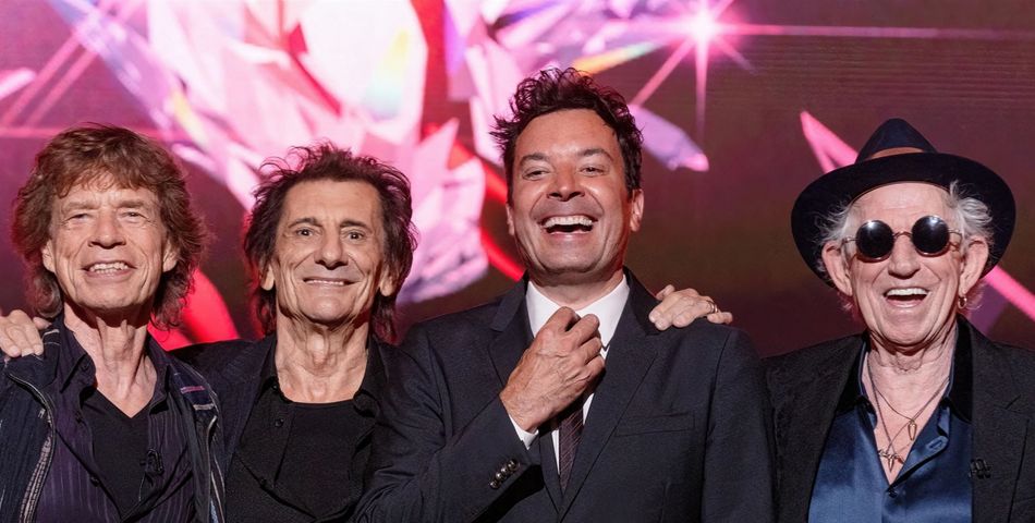 Les membres du groupe des Rolling Stones, Ronnie Wood, Mick Jagger, et ...
