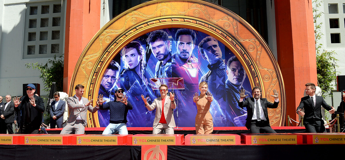 Photo : Kevin Feige, Chris Hemsworth, Chris Evans, Robert Downey Jr ...