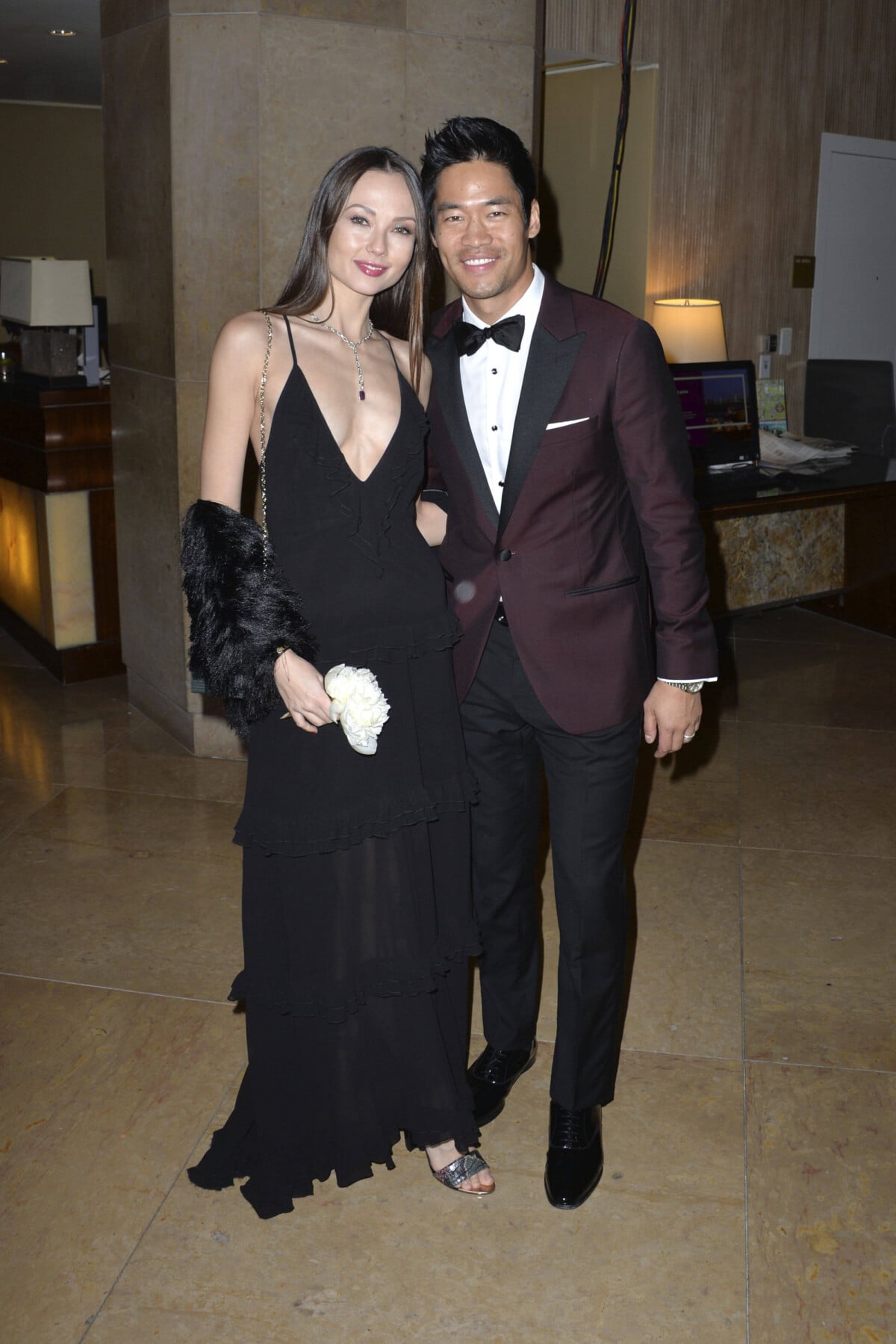 Photo : Marketa Lim et David Lim lors de la 77ème cérémonie annuelle ...