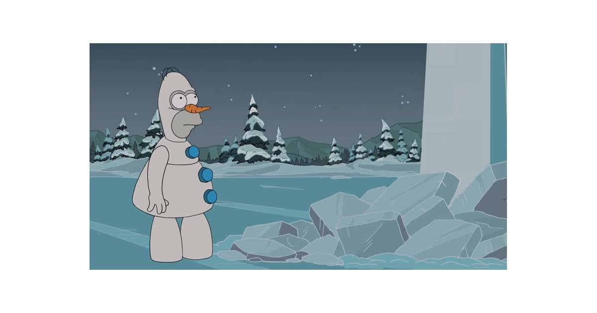 Les Simpson se transforme en Olaf de Frozen - Purebreak