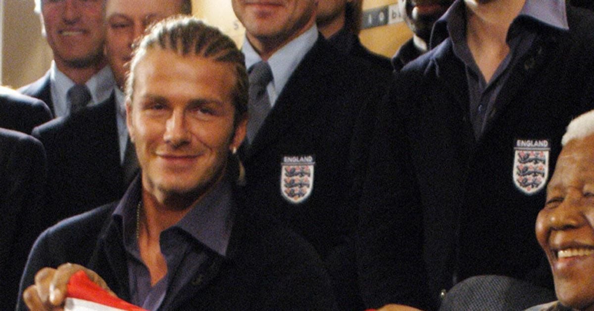 David Beckham rencontre Nelson Mandela à Johannesbourg, le 21 mai, 2003 ...