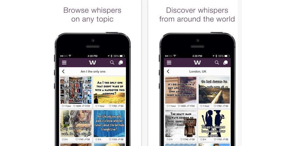 Whisper est une appli qui permet de partager ses secrets de manière ...