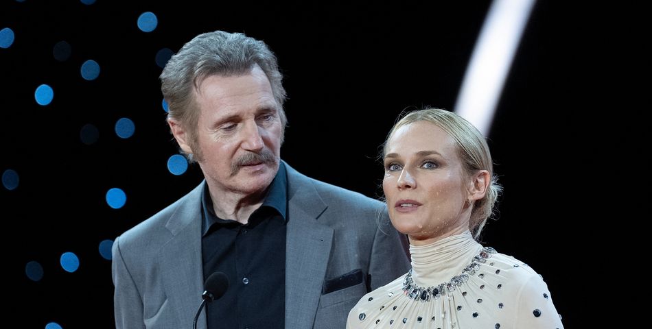 Diane Kriger, Liam Neeson 70th SSIFF closing ceremony. San Sebastián ...
