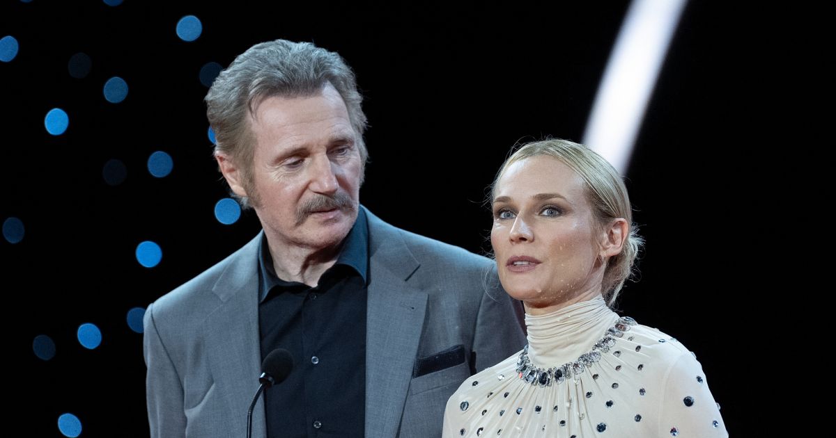 Diane Kriger, Liam Neeson 70th SSIFF closing ceremony. San Sebastián ...