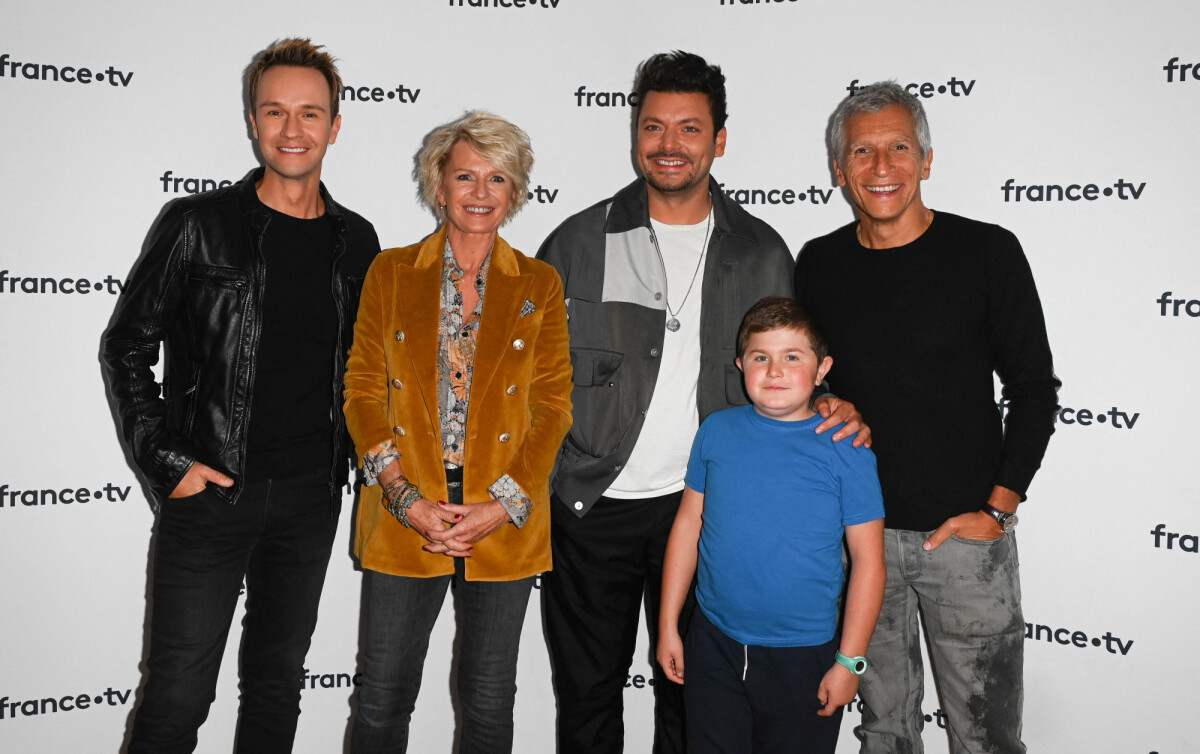 Photo : Cyril Féraud, Sophie Davant, Kev Adams et Nagui - Conférence de presse du Telethon 2022 ...