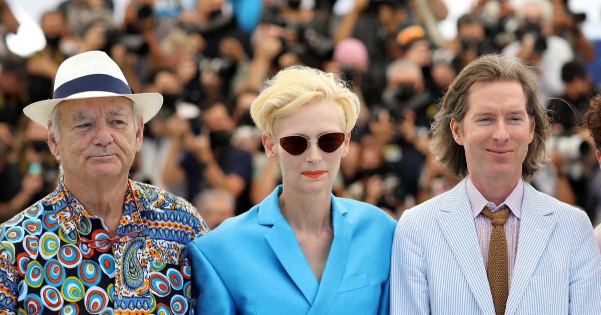 Bill Murray, Tilda Swinton, Wes Anderson (Réalisateur) au photocall du ...