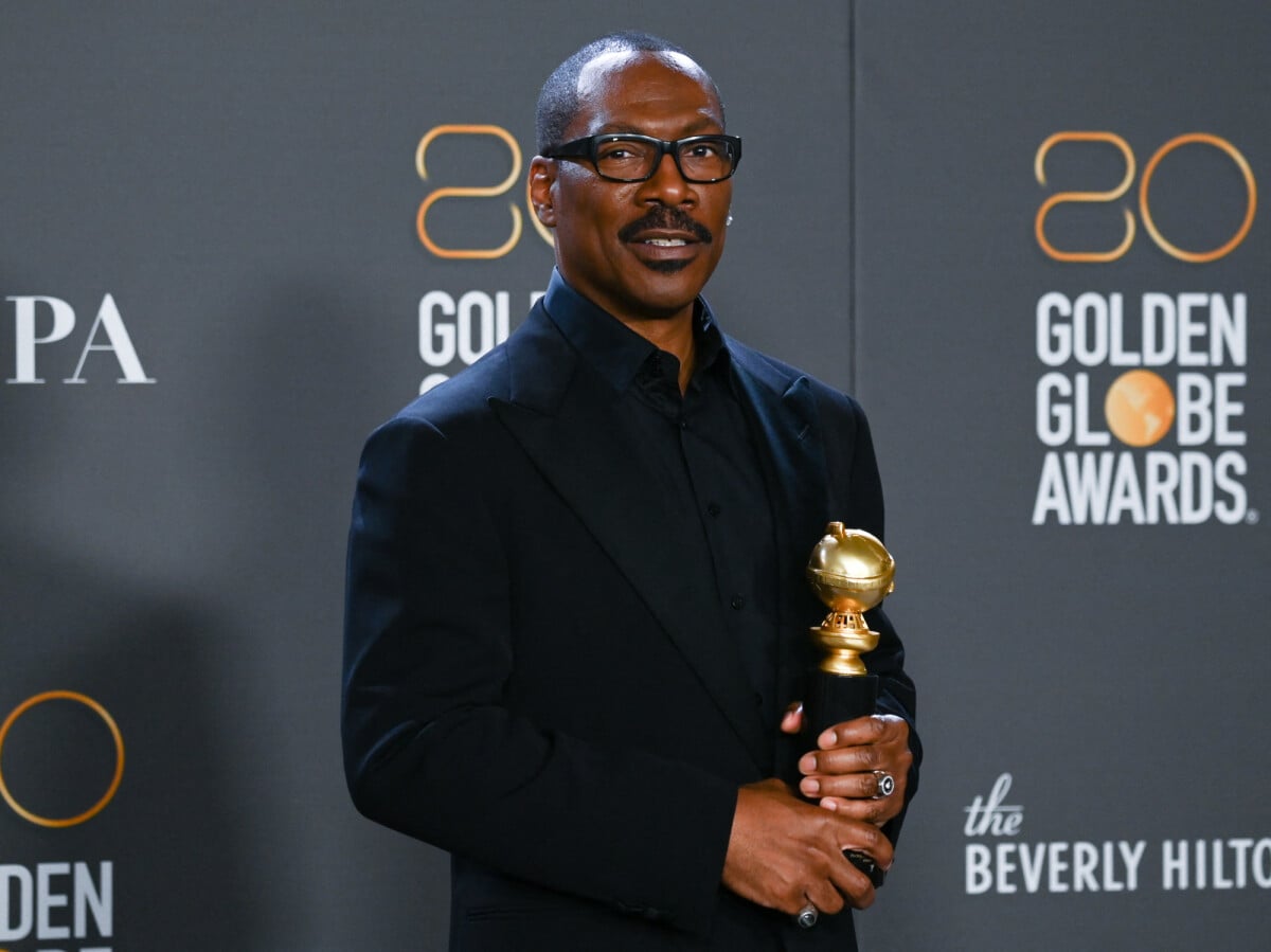 Photo : Eddie Murphy (Prix Cecil B. DeMille Award) dans la press-room ...