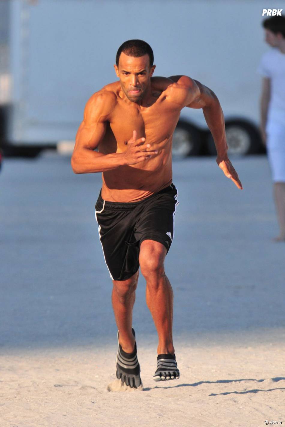 Craig David en pleine séance de sport, en janvier 2012 à Miami - Purebreak