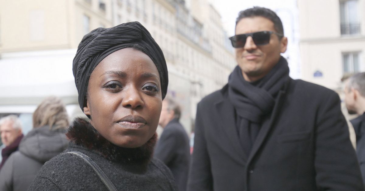 Claudia Mongumu et Ryad Baxx - Sorties des obsèques de Marion Game en l ...