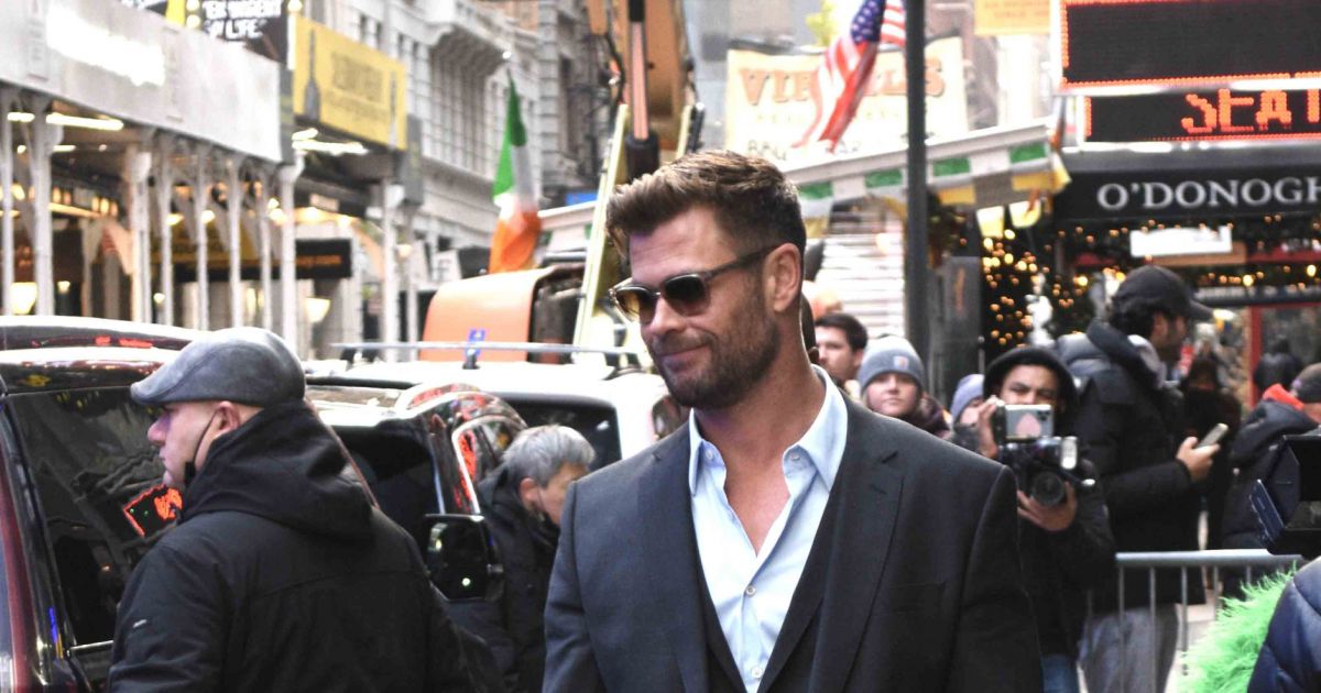 Chris Hemsworth arrive aux studios de l'émission Good Morning America à ...