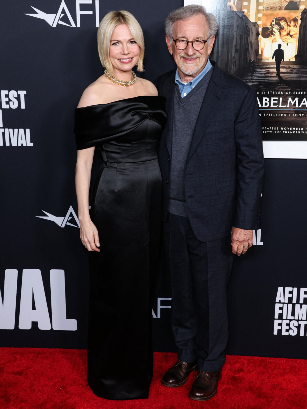 Photo : Michelle Williams, Steven Spielberg - Projection du film "The Fabelmans" lors de la ...