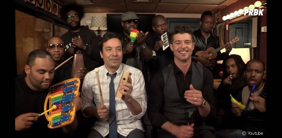 Le titre Blurred Lines a été réinterprété par Robin Thicke avec The Roots et Jimmy Fallon ...
