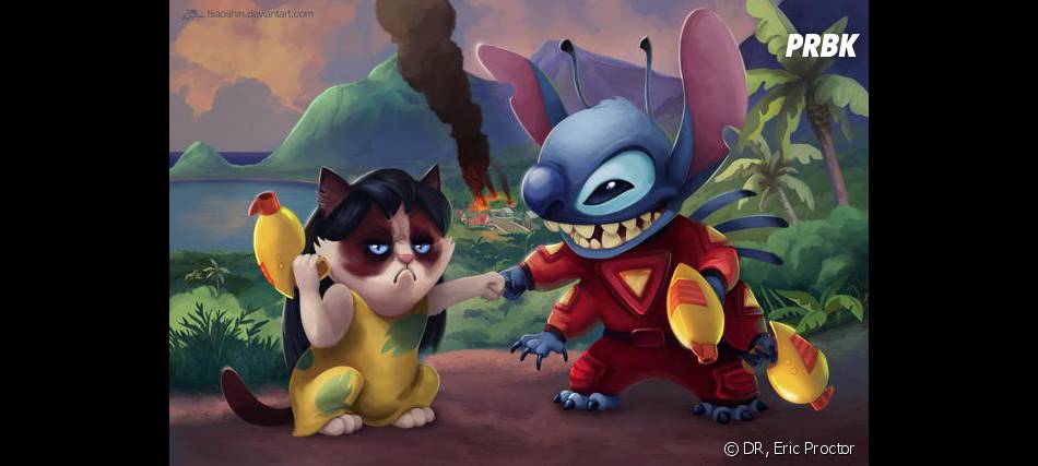 Grumpy Cat en Lilo de Lilo et Stitch selon Eric Proctor - Purebreak