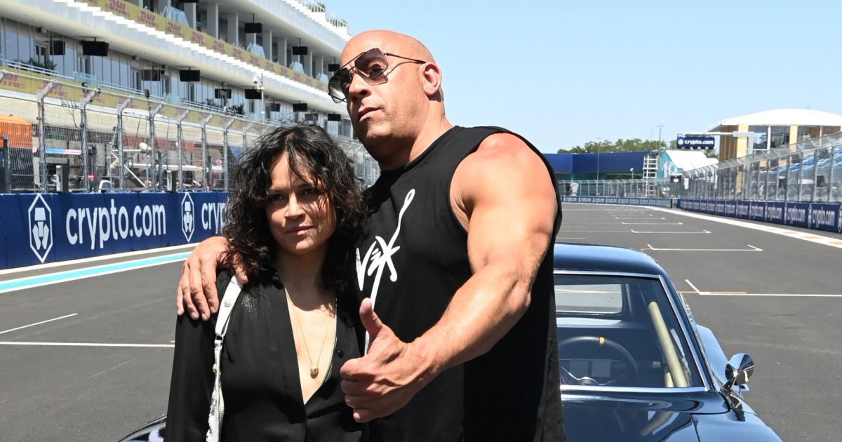 Vin Diesel and Michelle Rodriguez - People au Grand Prix de Formule 1 à ...