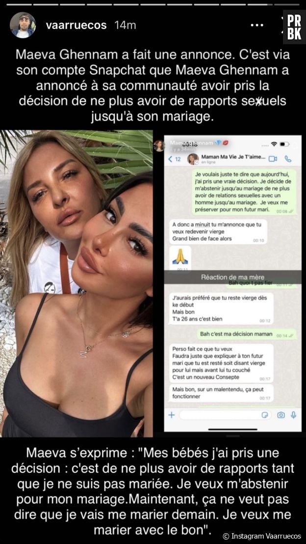 Alerte ! Maeva Ghennam assure vouloir être "abstinente" jusqu'au mariage, sa mère s'en mêle et ...