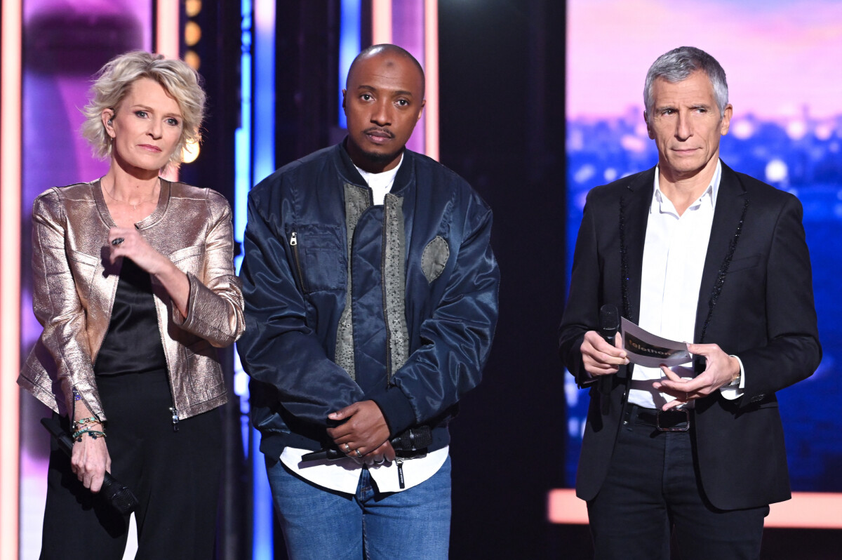 Photo : Sophie Davant et Soprano et Nagui - 35 ème édition du Téléthon sur France 2 à Paris le 5 ...