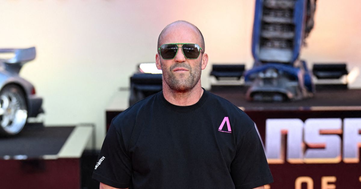 Jason Statham arriving at the Transformers Rise of the Beasts European ...