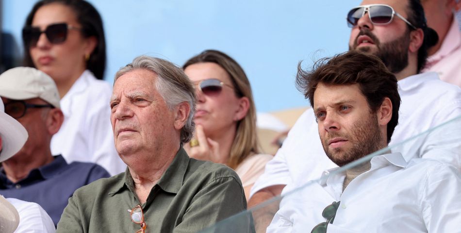 Patrice Duhamel et Benjamin Duhamel en tribunes lors des Internationaux ...