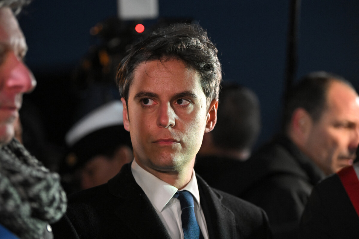 Photo : Le nouveau Premier ministre Gabriel Attal lors de son première ...