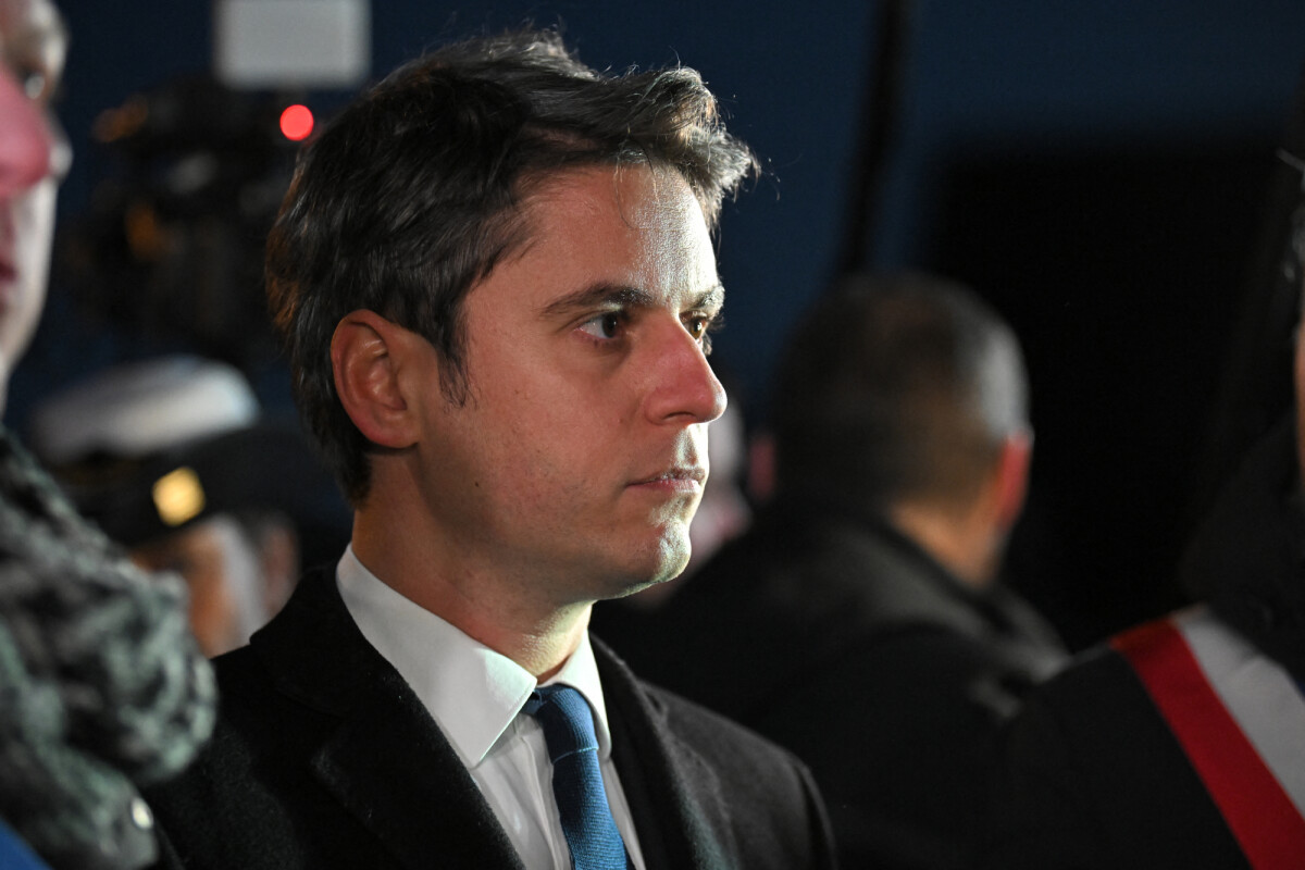 Photo : Le nouveau Premier ministre Gabriel Attal lors de son première ...