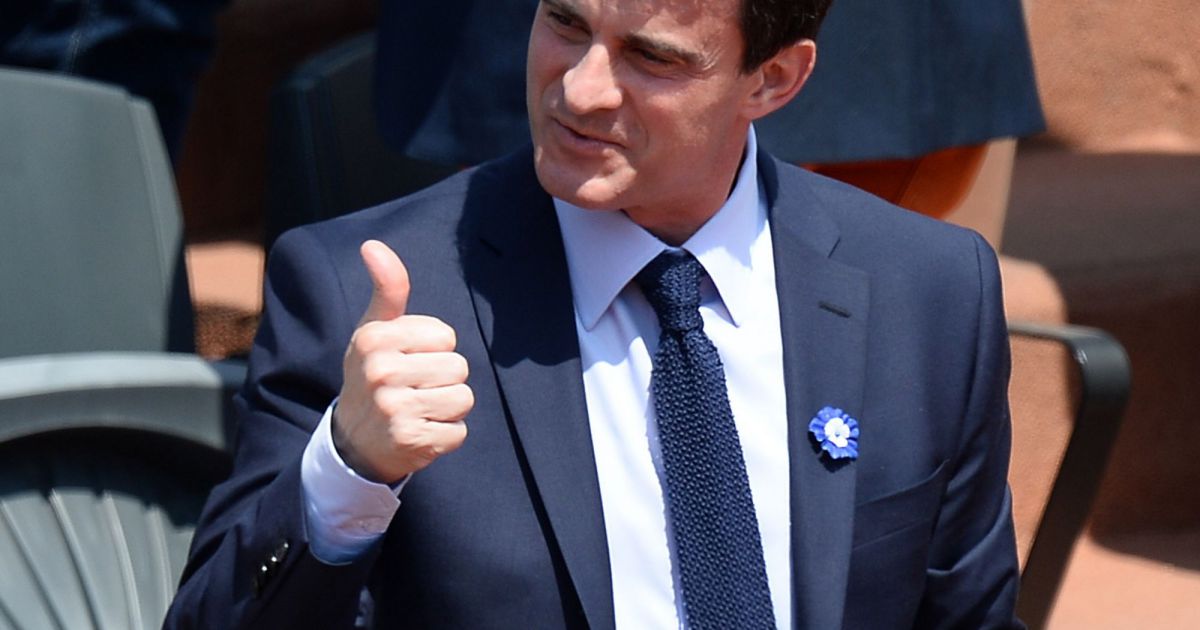 Manuel Valls lors de la finale de Roland Garros à Paris, ce 8 juin 2014 ...